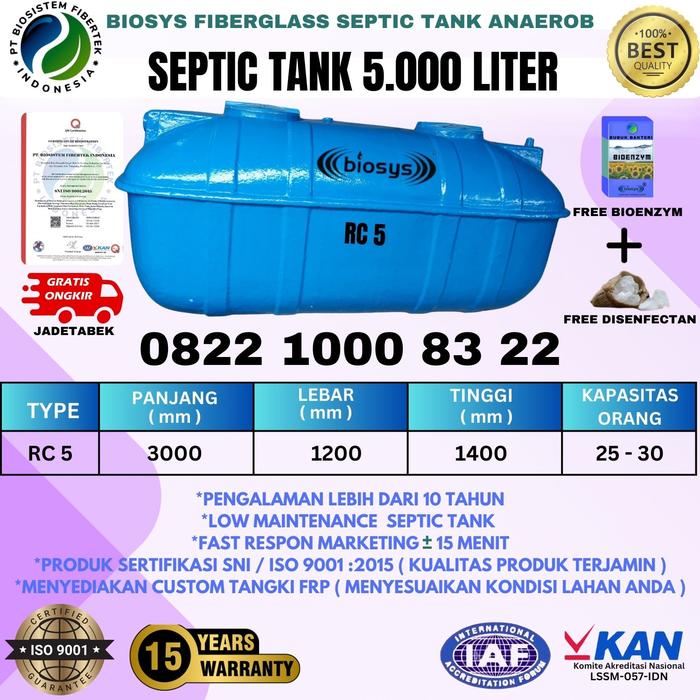 Jual Septic tank Tipe RC 5 M3 / 5.000 liter - Septic tank Bio, Sepiteng ...
