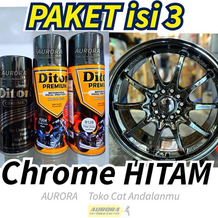 Jual Paket Diton Premium Black Chrome Hitam Krom Isi 3 | Mengkilap Efek ...