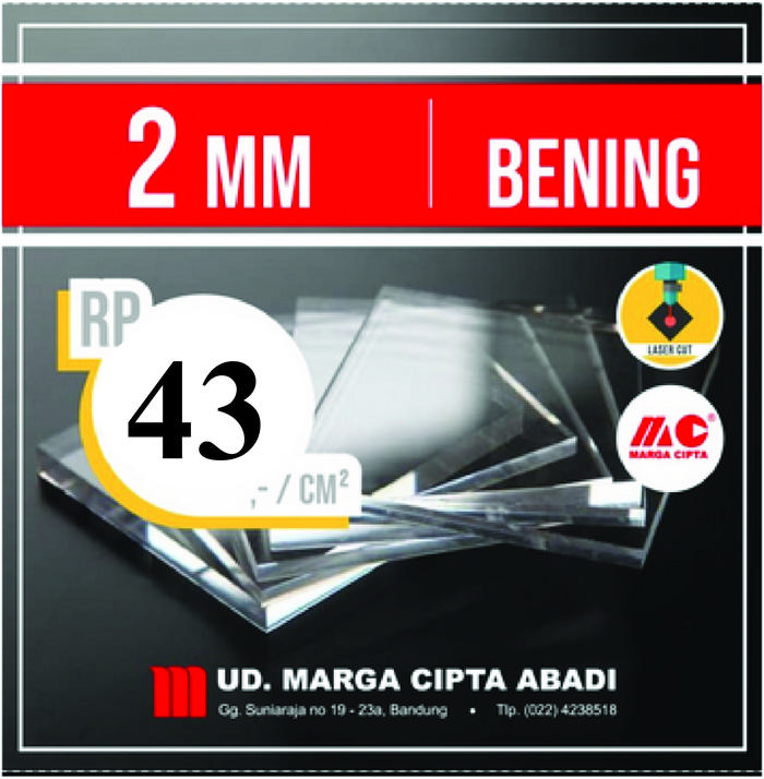 Jual Akrilik / Acrylic Lembar/Sheet 2mm BENING /2mm kecil custom - Kota ...
