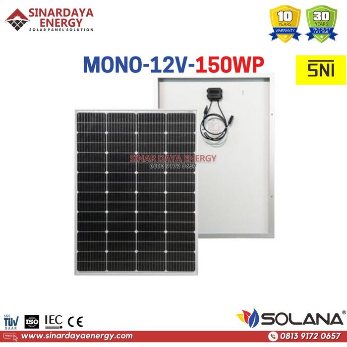 Jual Solar Panel 150wp Terbaik Bersertifikat SNI | Panel Surya Mono 12v ...