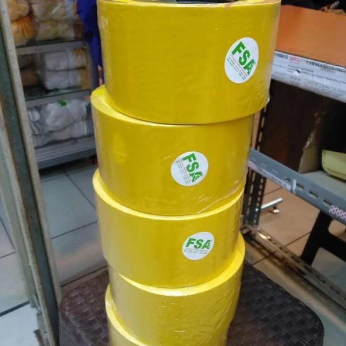 Jual SAFETY GARIS PROYEK POLICE LINE BARRICADE TAPE KUNING POLOS 3" X ...
