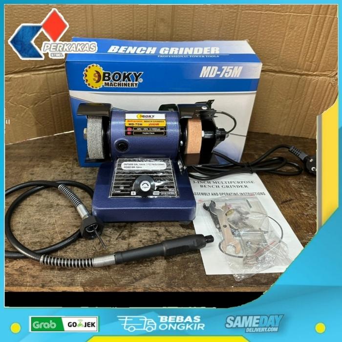 Jual Mesin Gerinda duduk 3 inch BOKY MD-75 Bench Grinder 220V - 50 Hz ...