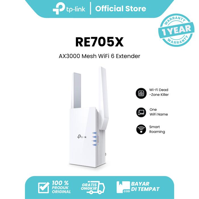 Promo TP-Link RE705X | AX3000 WiFi 6 Extender | Mesh | Dual Band | 3 ...