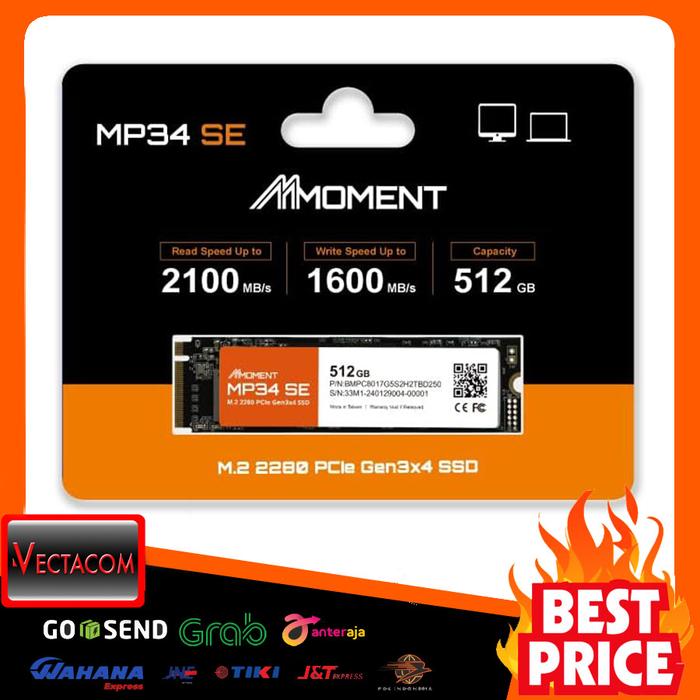 Jual SSD MOMENT MP34 SE 512GB NVME M.2 2280 GEN 3x4 - Jakarta Pusat - vectacom | Tokopedia