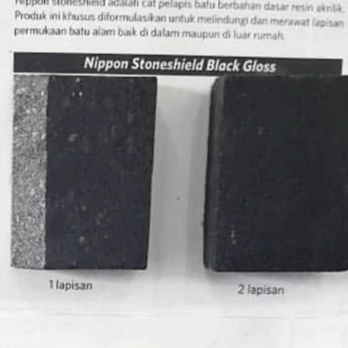 Jual CAT PELAPIS BATU ALAM STONE SHIELD NIPPON 1L / CLEAR GLOSS / BLACK ...