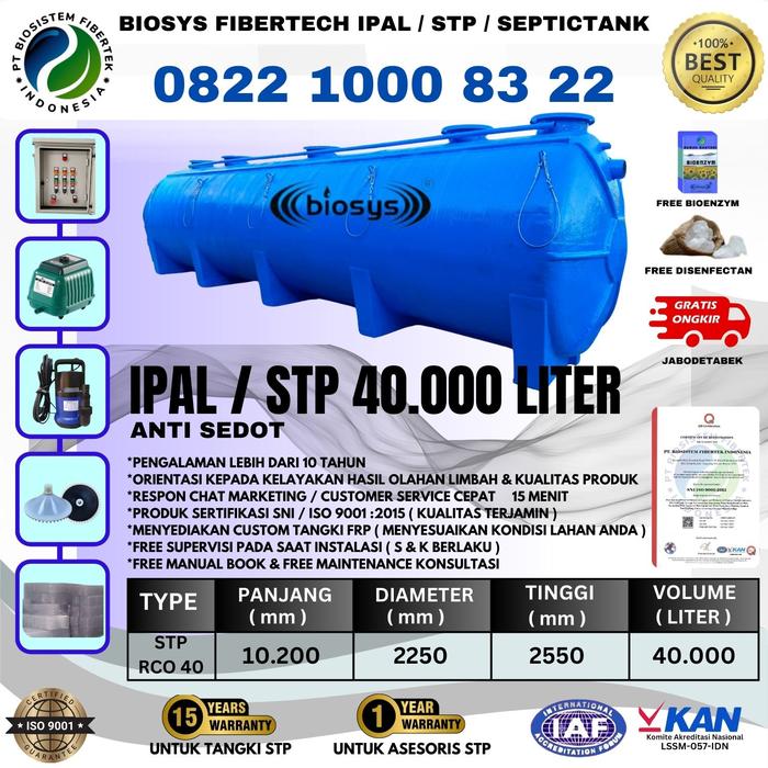 Jual Septic tank STP IPAL RCO SERIES 40 m3/40.000 liter, Biosys, Biosung, Biotechno, Biofil ...