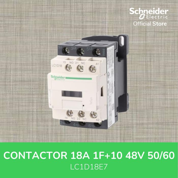 Promo Schneider Electric CONTACTOR 18A 1F+1O 48V 50/60-LC1D18E7 ...