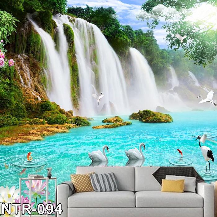 Jual Wallpaper 3D Custom Pemandangan Alam Wallsticker Air Terjun ...