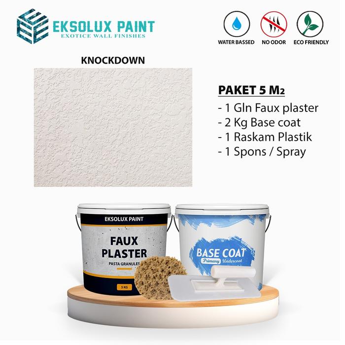 Jual Paket 5m2 Cat Tekstur Faux Plaster Motif Knockdown Cat Tembok ...