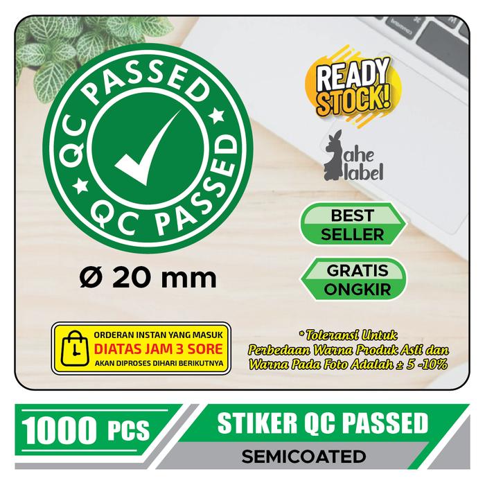 Jual STICKER QC CHECKED, STIKER QC PASSED LABEL QUALITY CONTROL 1000 PCS - QC PASSED HIJAU ...