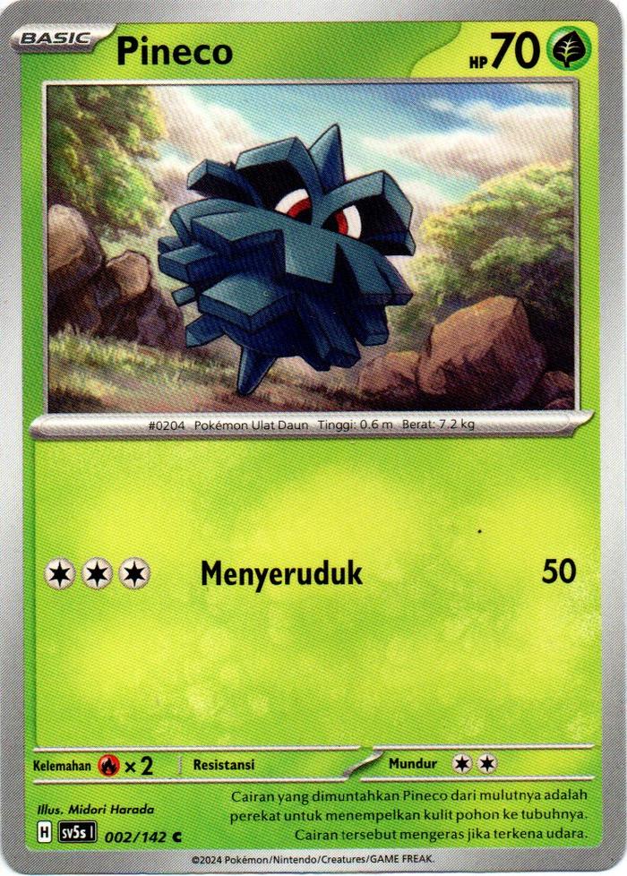 Jual Pineco - 002/142 C Indonesia Pokemon Original TCG 2024 - Kota ...
