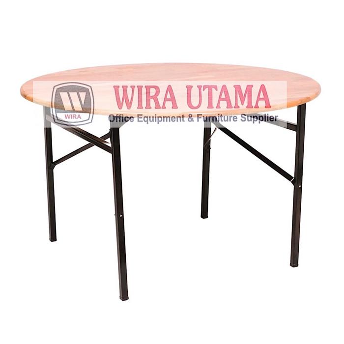 Jual Meja Bulat Kayu Solid / Meja Lipat Bulat / Meja Conference Bulat ...