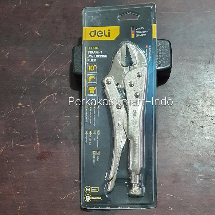 Jual DELI tang buaya bengkok 10" vice grip locking pliers 10 inchi ...