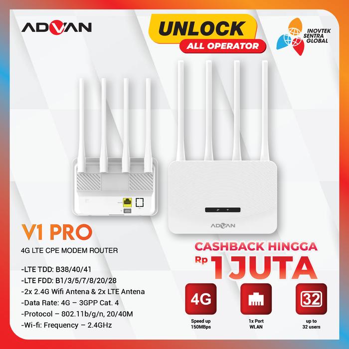 Promo Advan V1 Pro Modem Wireless CPE 4G LTE Unlock All Operator - Free ...