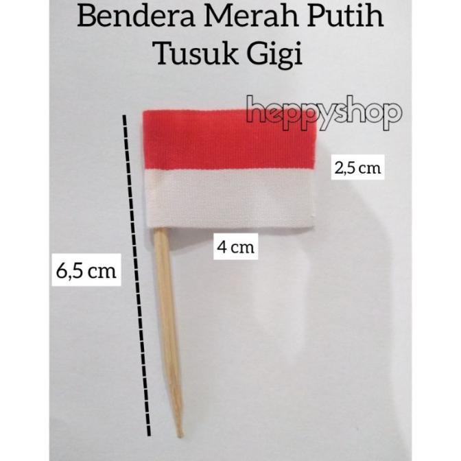Jual Ready Cake Topper Bendera Merah Putih Tusuk Gigi 17 Agustusan ...