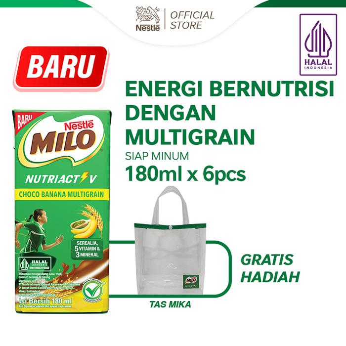 Promo MILO UHT Nutriactiv Banana Susu Coklat 180ml x 6pcs Free Tas Mika - - Nestle Indonesia ...