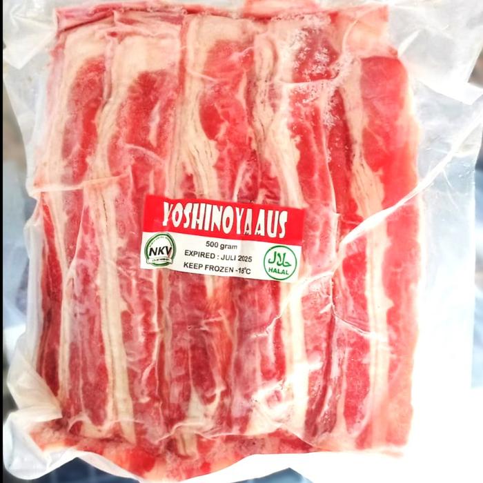Jual Daging Slice Yoshinoya Aus 500gr / Daging Sapi Slice Dengan Lemak ...