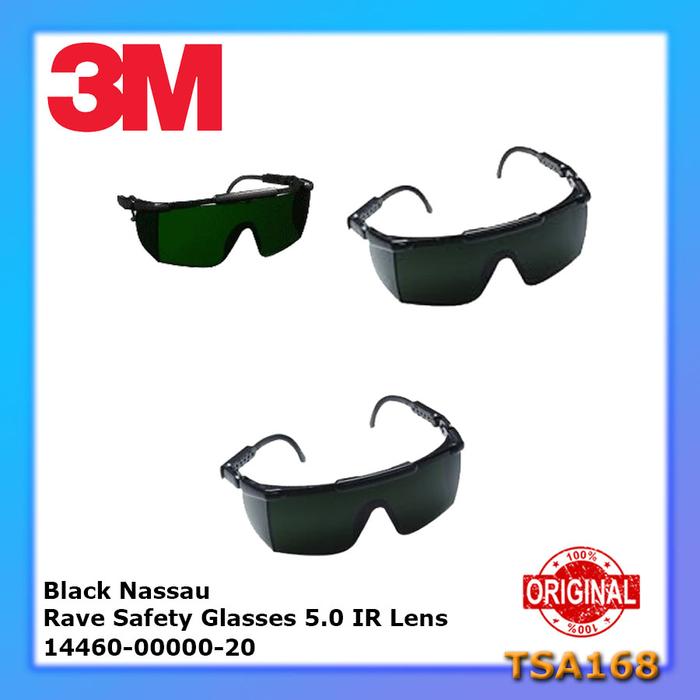 Jual 3M Black Nassau Rave Safety Glasses 5.0 IR Lens 14460-00000-20 ...