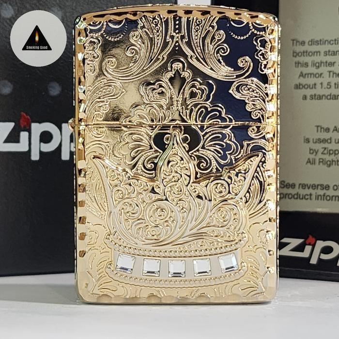 Jual Original Zippo Armor Crown Arabesaque Design Gold Plated Limited Edition 5 sisi - Jakarta ...