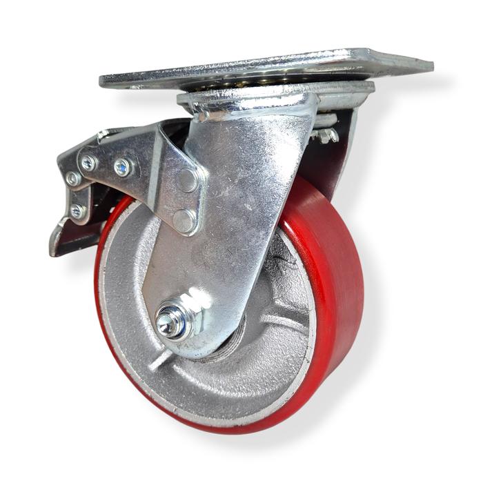 Jual Roda Pu Merah Heavy Duty Roda Caster Troli / Trolley / Troly ...
