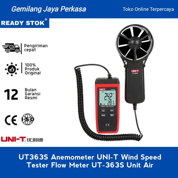 Jual UT363S Anemometer UNI-T Wind Speed Tester Flow Meter UT-363S Unit ...