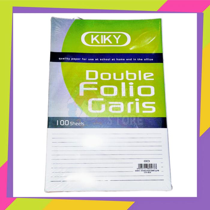 Jual KERTAS DOUBLE FOLIO GARIS ISI 100 KIKI / FOLIO BERGARIS ISI 100 ...