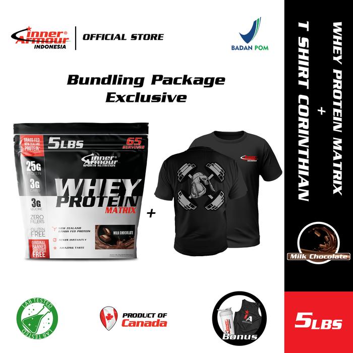 Jual Inner Armour Whey Protein Matrix Chocolate 5 Lbs + Kaos Corinthian ...