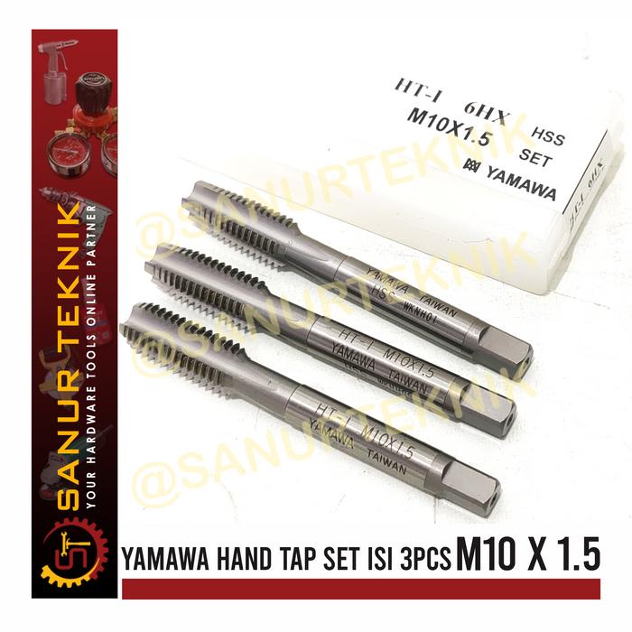 Jual YAMAWA HAND TAP SET / TAP ULIR SET ISI 3 PCS M3 M4 M5 M6 M8 M10 ...