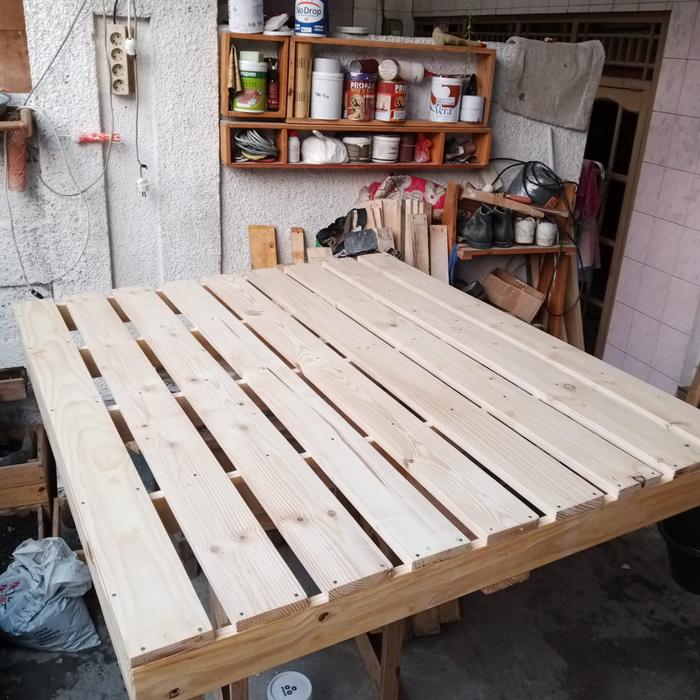 Promo Pallet Dipan Jati Belanda 90x200x9 Alas Kasur Palet Kayu - Kab ...