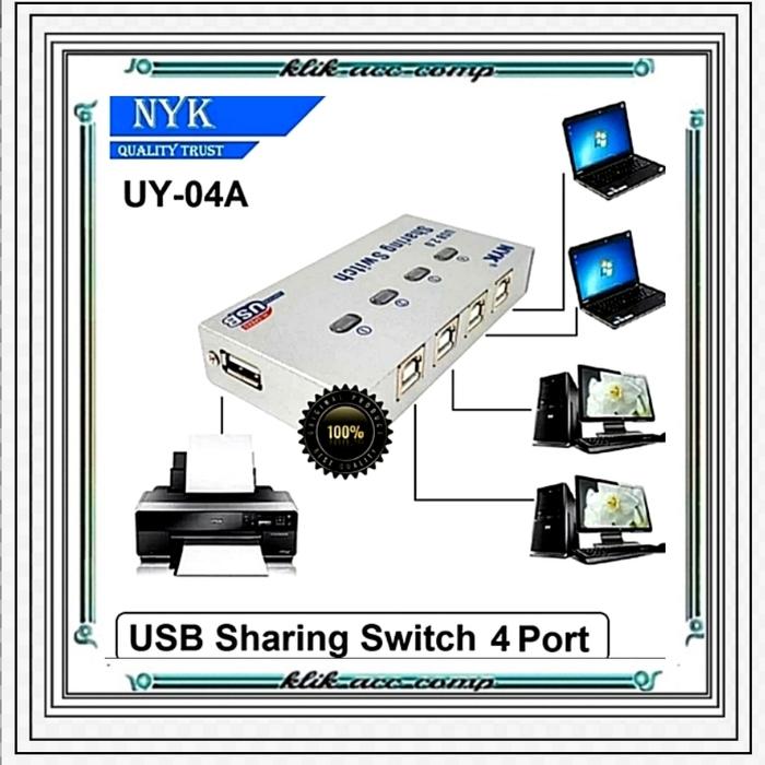 Jual Auto Switch Printer USB 4-Port USB 2.0 Sharing Switch 4-Port ...
