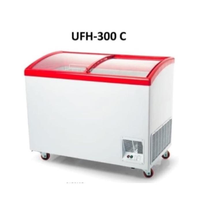 Jual MASPION Chest Freezer Box Tutup Sliding Door Kaca Red 300 Liter ...