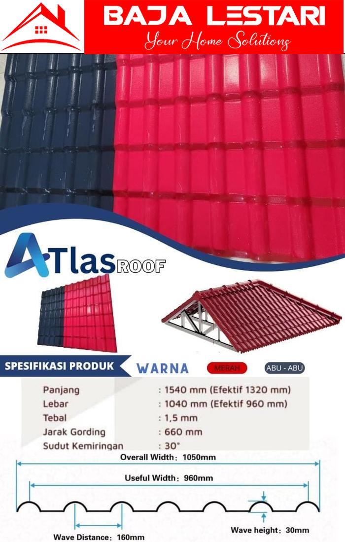 Jual Atlas Roof - atap genteng upvc - single wall tile - Kota Depok - TB Baja Lestari | Tokopedia