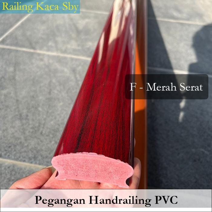 Jual HANDRAIL PVC PEGANGAN RAILING TANGGA WARNA MERAH MAROON SERAT KAYU ...