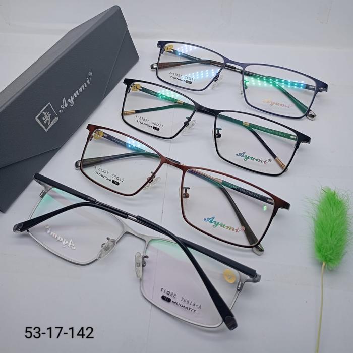Jual frame kacamata pria Ayumi A6183 Titanium original - Hitam, Frame ...
