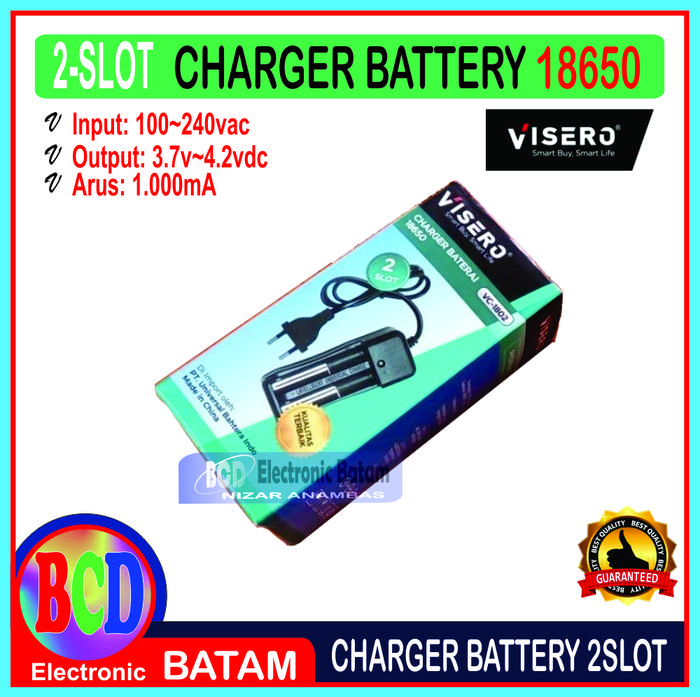 Jual CHARGER BATTERY 18650 2 SLOT VISERO - Kota Batam - BCD Electronic Batam | Tokopedia