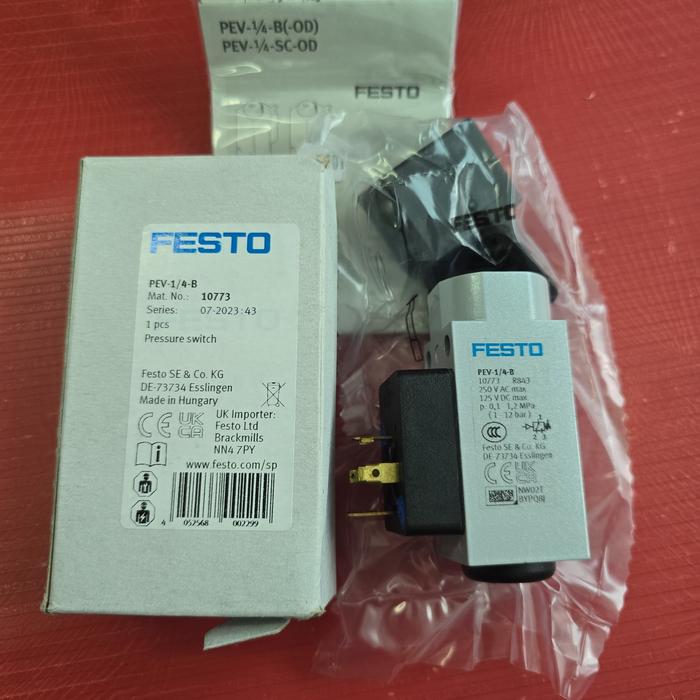 Jual FESTO Pressure Switch PEV-1/4-B Port 1/4inch 1-12Bar - Kota ...