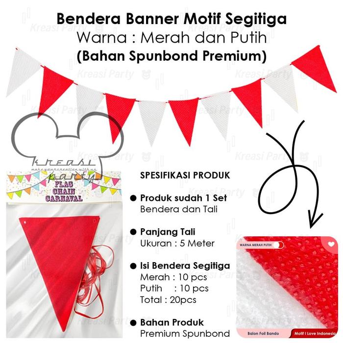 Jual Bendera Merah Putih Kain Spunbond / Dirgahayu 17 Agustus / Hiasan HUT RI / Bendera Umbul ...