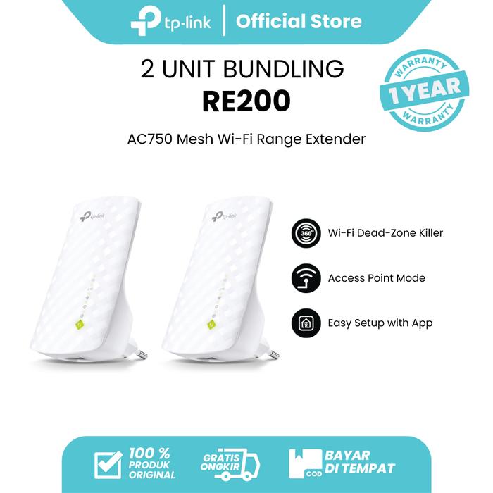 Promo TP-Link RE200 | AC750 WiFi Extender | Dual Band 2.4GHz 5Ghz | Wi ...