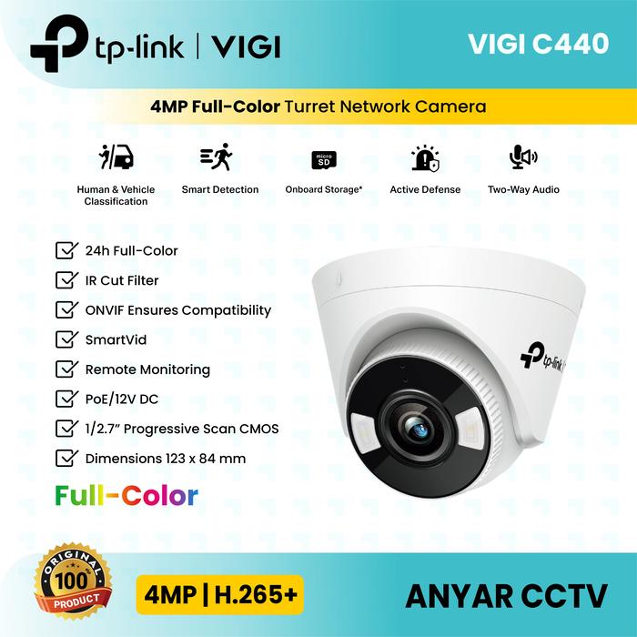 Jual TP-Link VIGI C440 4MP Full-Color Audio Colorvu Turret Bullet ...