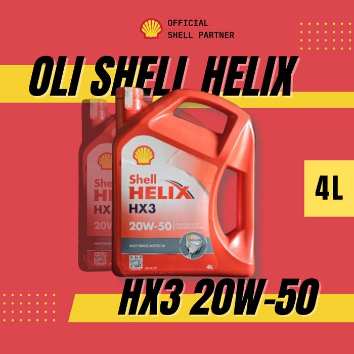 Promo SHELL HELIX HX3 20W-50 4L ORIGINAL with QR/Barcode Multi Grade ...