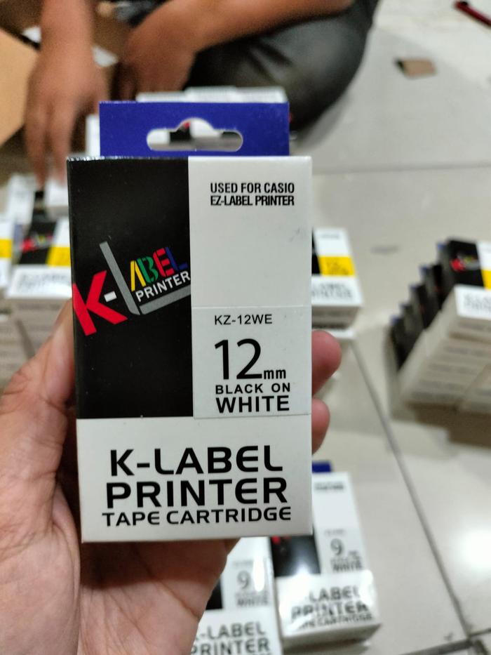 Jual EZ Label Printer XR-12TWE 12mm Black on White Tape Label Casio ...