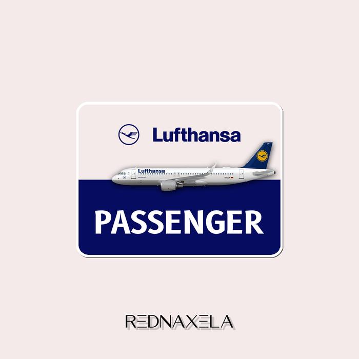 Jual Stiker Vinyl Lufthansa Airlines Card Model Passenger Sign Sticker ...