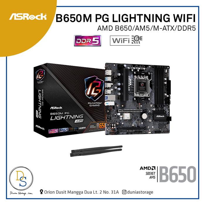 Promo ASROCK B650M PG LIGHTNING WIFI | AMD AM5 B650 M-ATX Motherboard ...