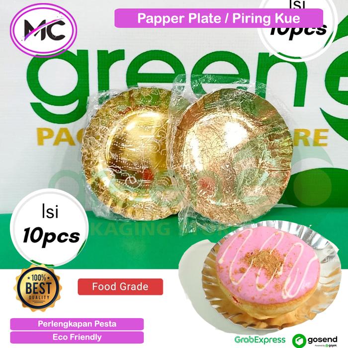 Jual Piring Kertas Kue Ulang Tahun Papper Tart Plate Piring Mas Pesta Tempat Bolu Donat Roti ...