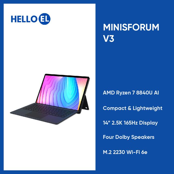Jual MINISFORUM V3 AMD Ryzen 7 8840U AI 14” 2.5K 165Hz Display 3 in 1 ...