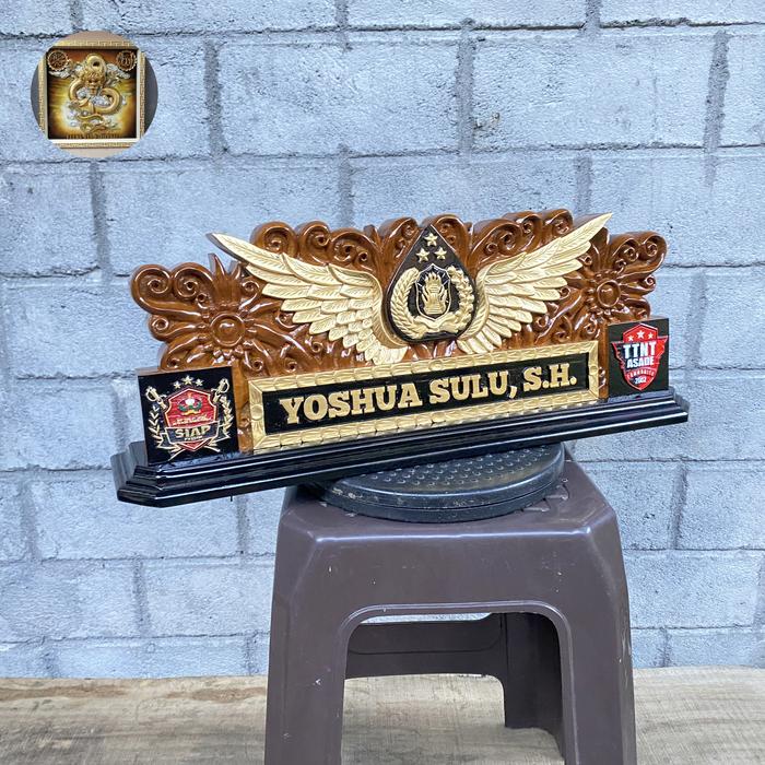 Jual Papan nama meja kantor/papan nama custom/papan nama kayu ukiran ...