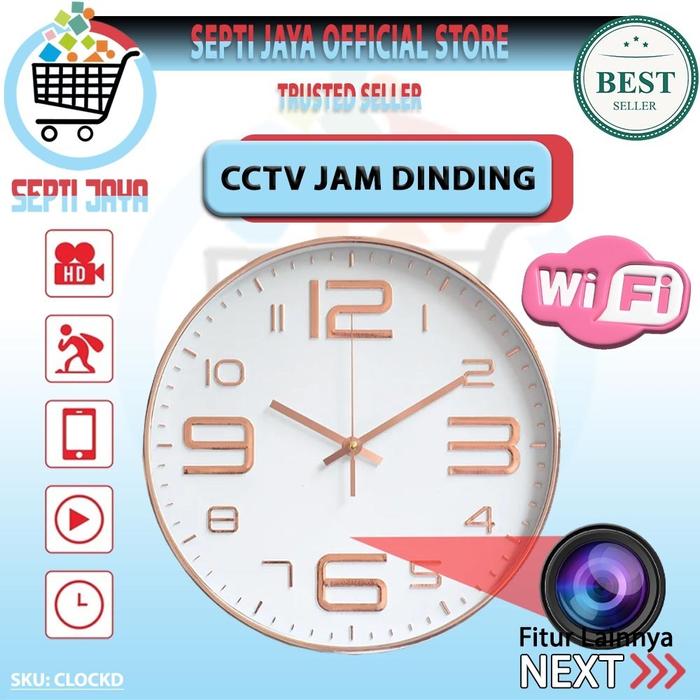Promo IP Camera CCTV Wifi Wall Clock Jam Dinding Hidden Kamera ...