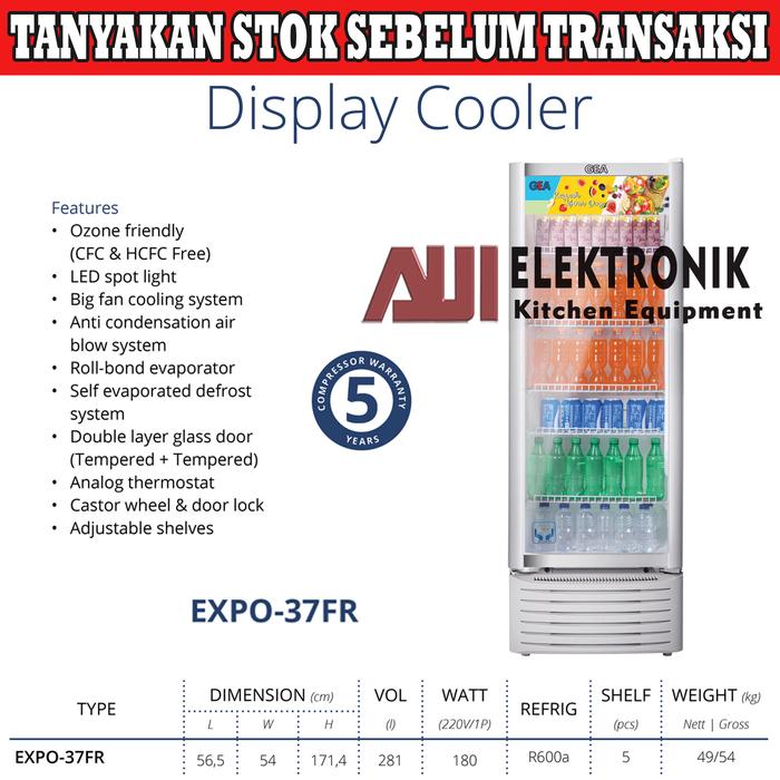 Jual GEA EXPO-37FR SHOWCASE PINTU KACA/DISPLAY COOLER/SHOWCASE/CHILLER ...