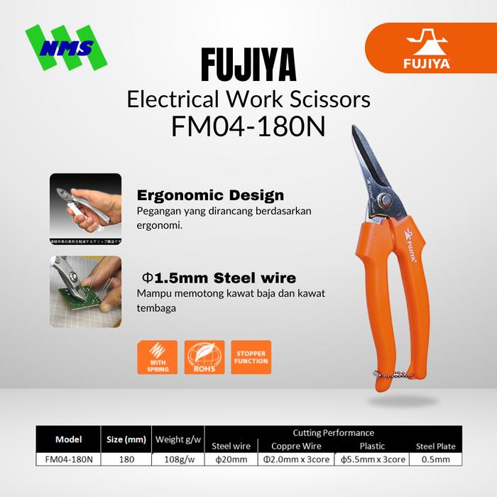 Promo Gunting Listrik FUJIYA FM04-180N Electrical Work Scissors Japan ...