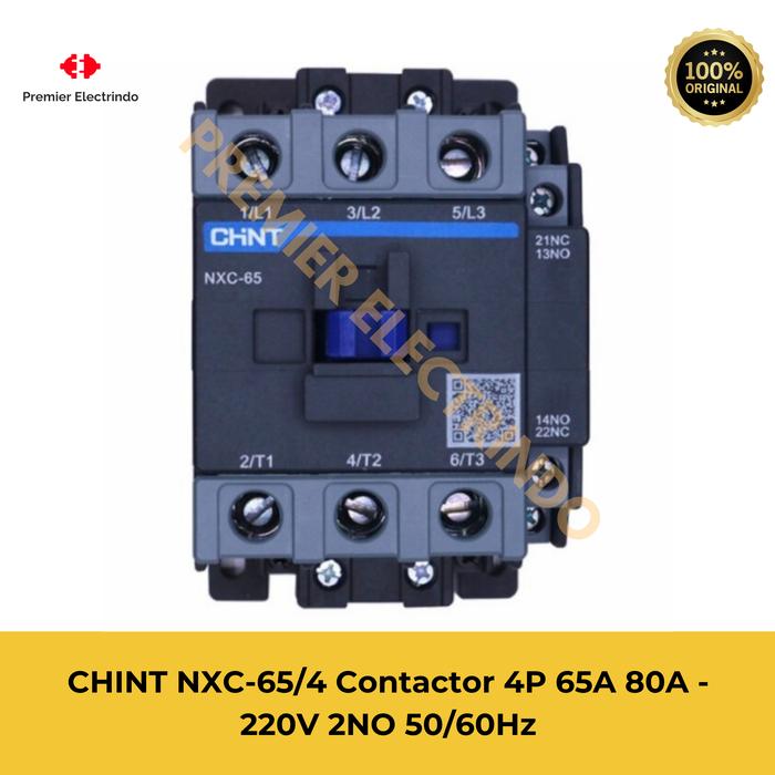 Jual Contactor CHINT NXC-65/4 4P 65A 80A 220V 4NO 50/60Hz - Kontaktor CHINT ORIGINAL - Jakarta ...